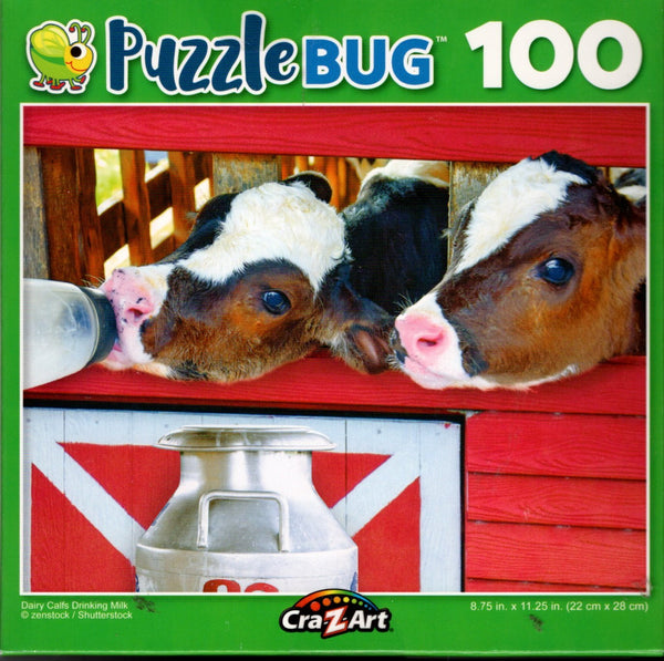 Dairy Calf's Drinking Milk - 100 Piece Jigsaw Puzzle – Pelican Industrial