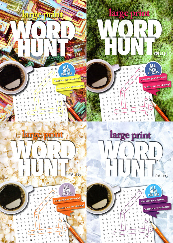 Large Print Word Hunt - All New Puzzles - Vol.133 -136 – Pelican Industrial
