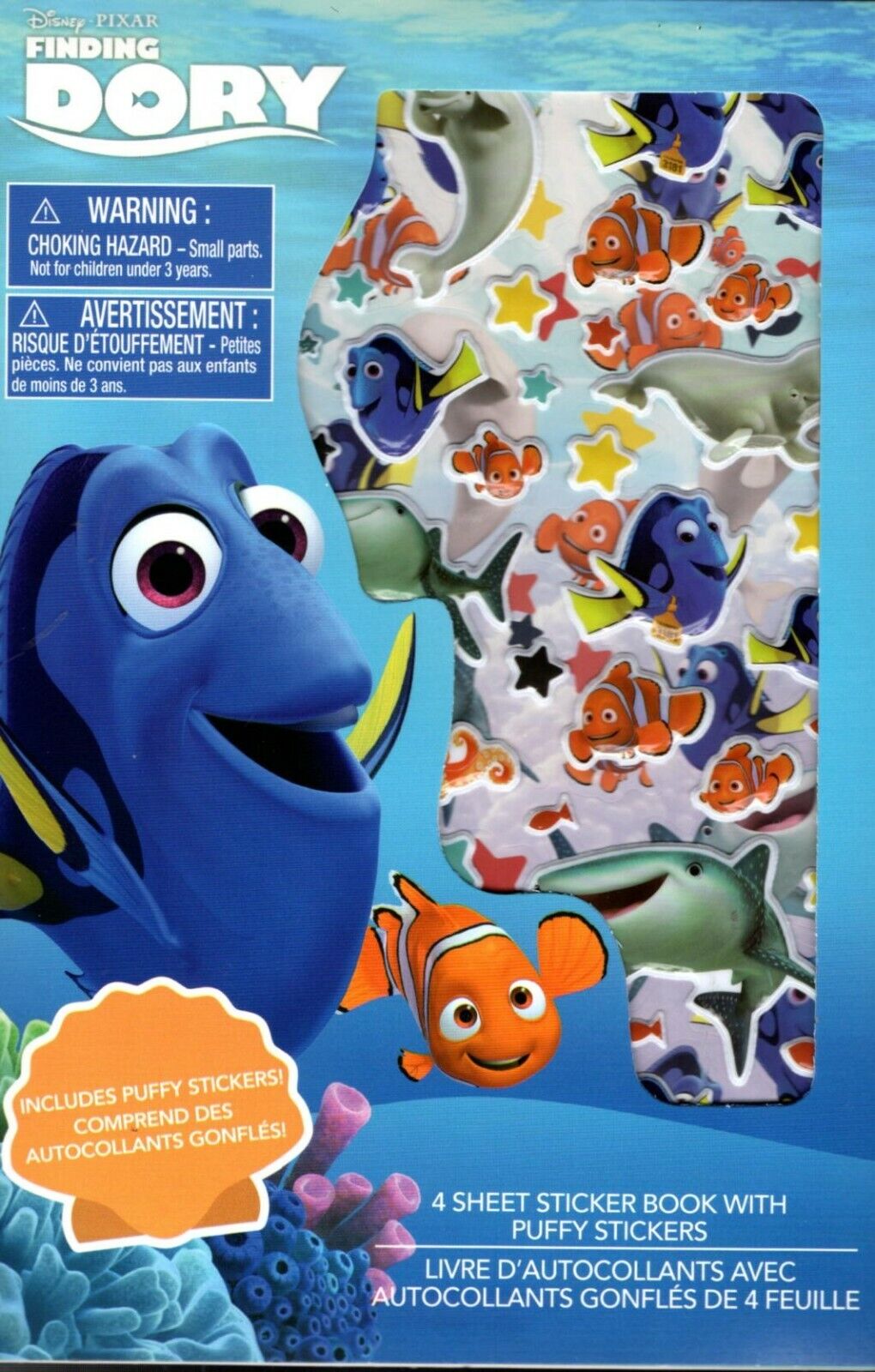 Disney Pixar Finding Dory - Includes Puffy Stickers 4 Sheet Sticker Bo ...
