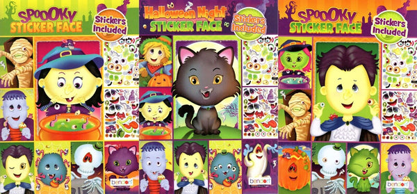 Spooky Sticker Face - Halloween Sticker Activity Book (Set of 4 Books ...
