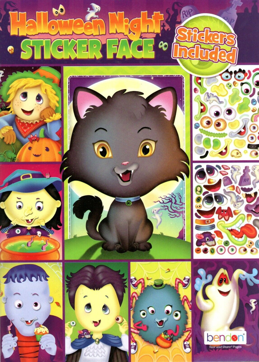 Spooky Sticker Face - Halloween Sticker Activity Book v5 – Pelican ...