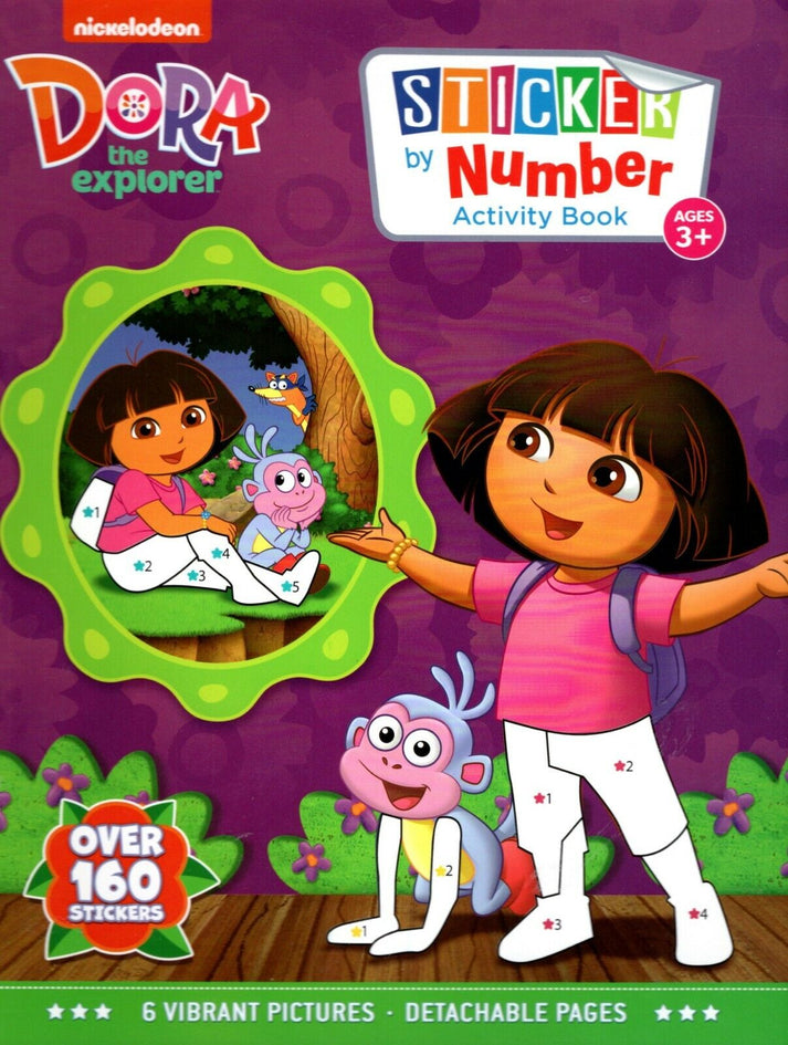 Nickelodeon Dora the Explorer - Sticker by Number Activity Book Over 1 ...