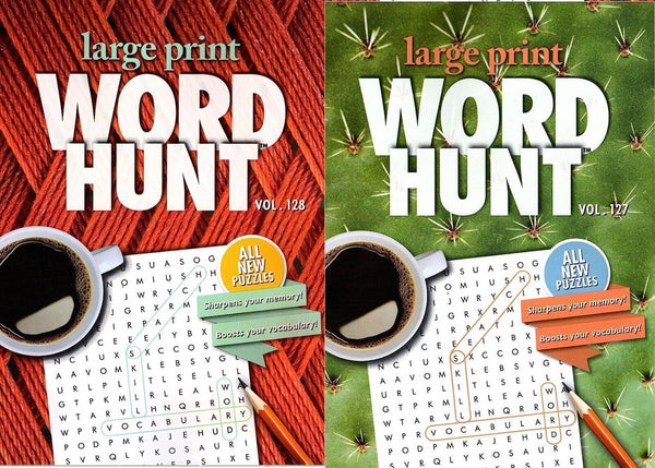 Large Print Word Hunt - All New Puzzles - Vol.127-128 (Set of 2 Books ...